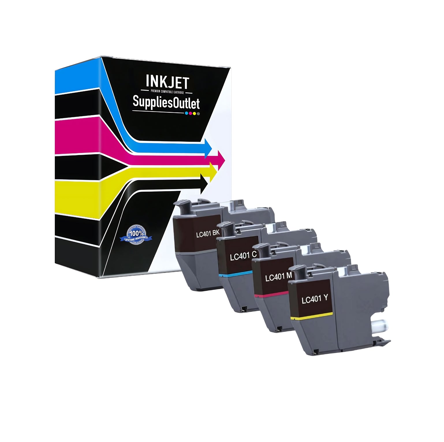 Compatible Brother LC401 All Colors Ink Cartridge - 200 Pages Yield ...