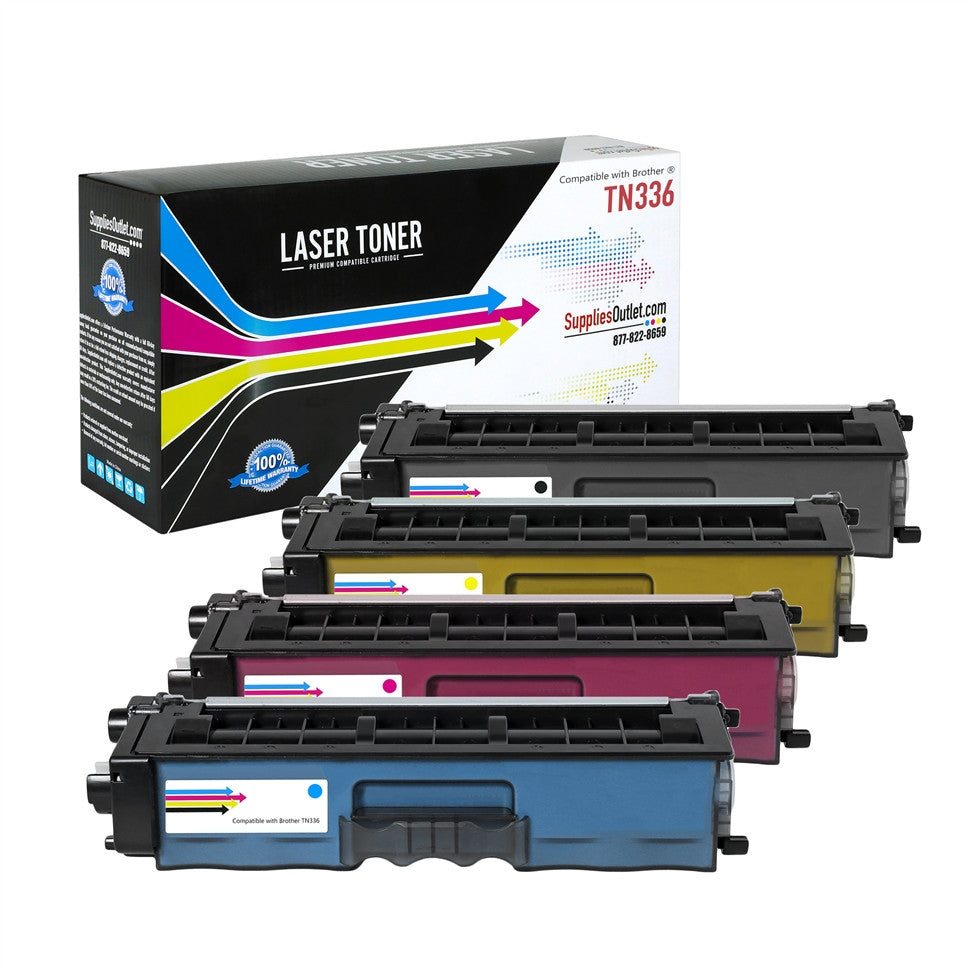 Compatible Brother TN336 (All Colors) Toner Cartridge - Black 3,500 ...
