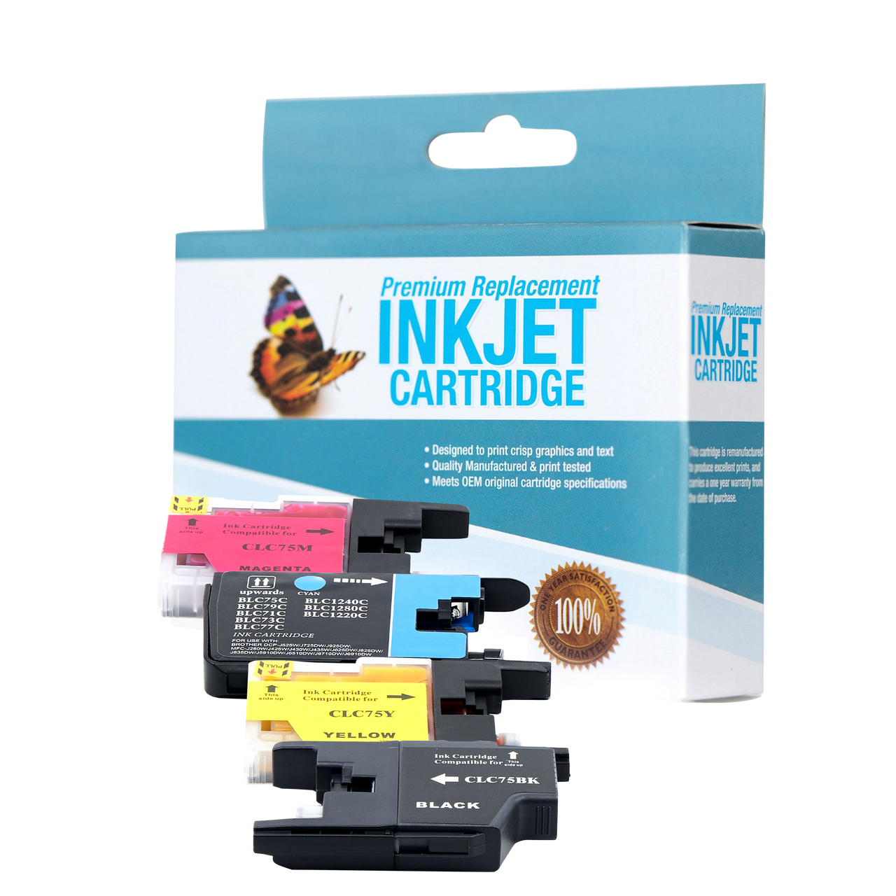 Compatible Brother LC75 (All Colors) Ink Cartridge - 600 Page Yield ...