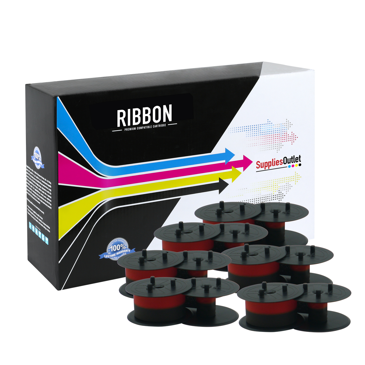 Universal Calculator Spools (Black/Red) 6 Pack | Supplies Outlet LLC